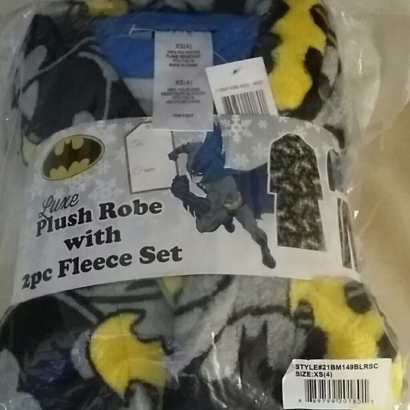 Warner Bros. | Pajamas | Batman 3 Piece Robe And Pj Set | Poshmark